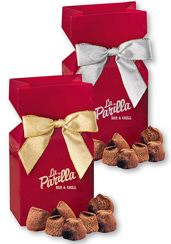 Cocoa Dusted Truffles in Red Gift Box | MRRPD143 - Discountmugs