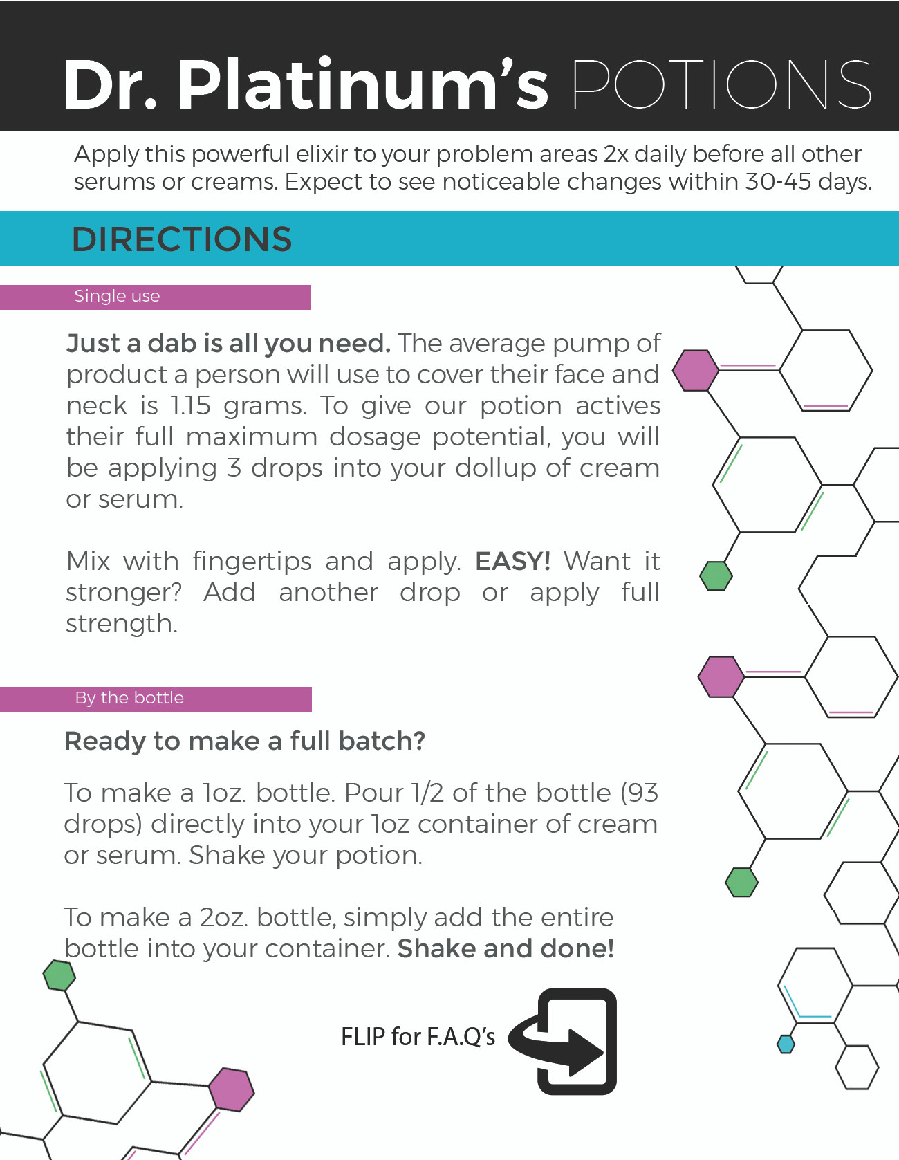 Premixed Potion Combo's 4 Options - Platinum Skin Care