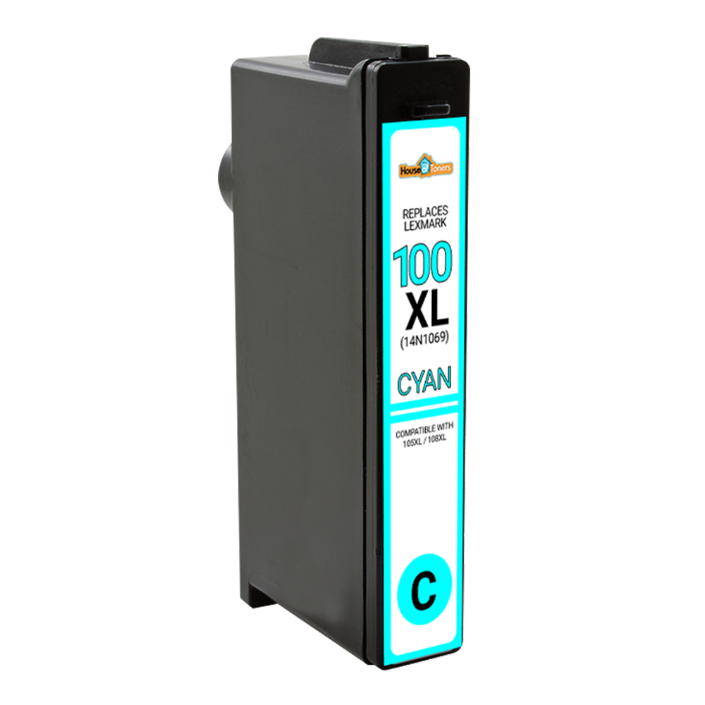 Compatible Ink Cartridge for Lexmark #100XL (14N1069) HY Cyan ...