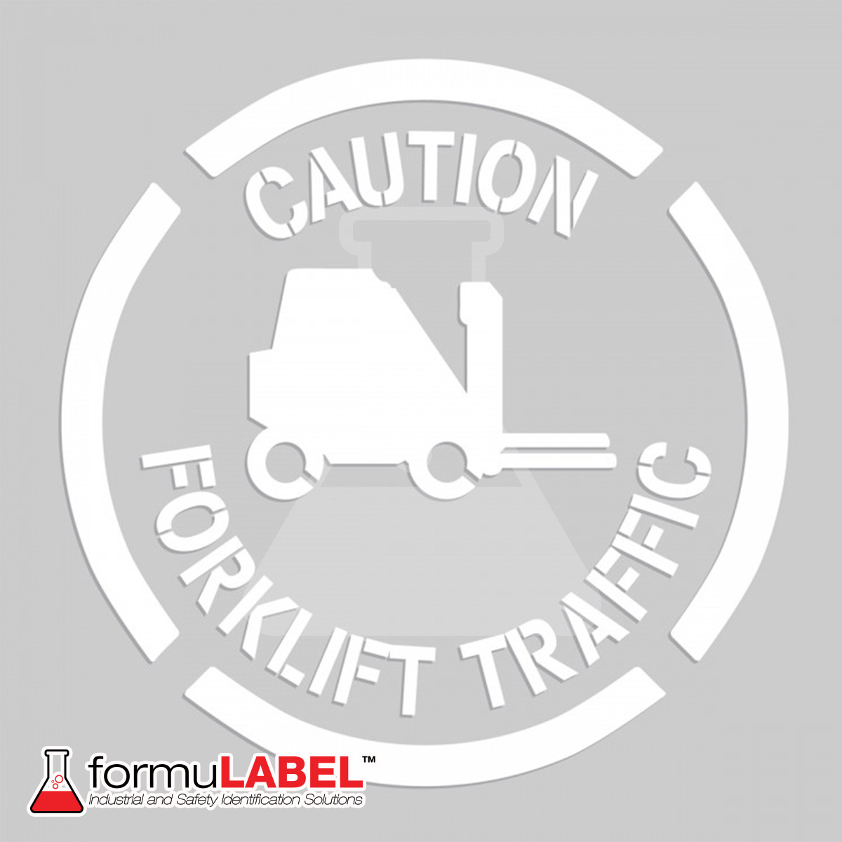 Floor Marking Stencil: Caution - Forklift Traffic