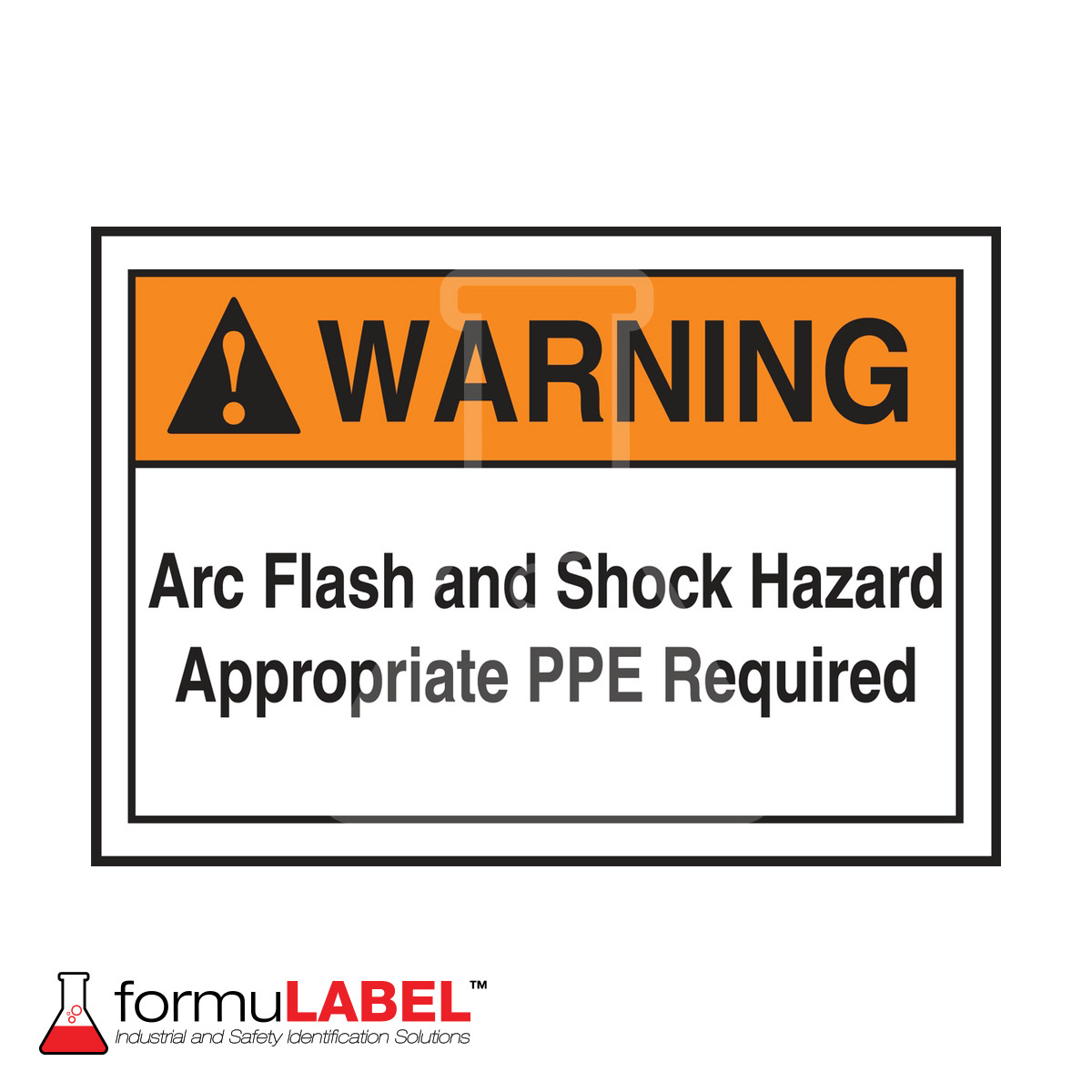 ANSI Warning Electrical Safety Label - Arc Flash and Shock Hazard ...