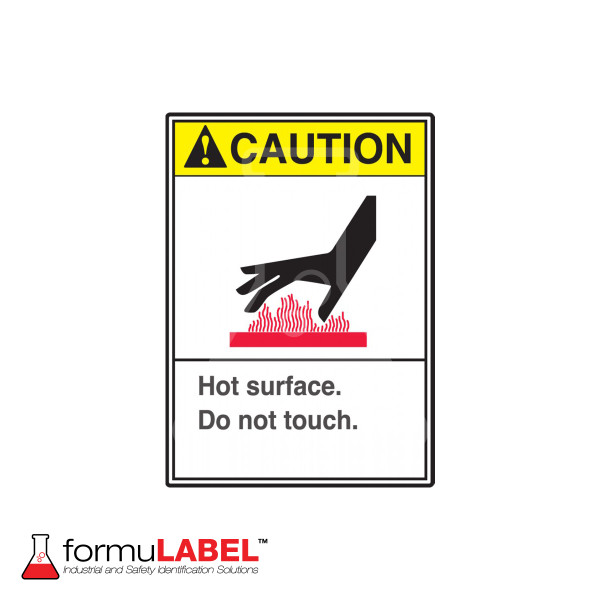ANSI Caution Hot Work & Welding Safety Sign: Hot Surface - Do Not Touch