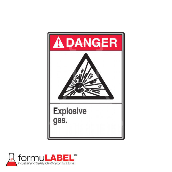 ANSI Danger Safety Sign: Explosive Gas