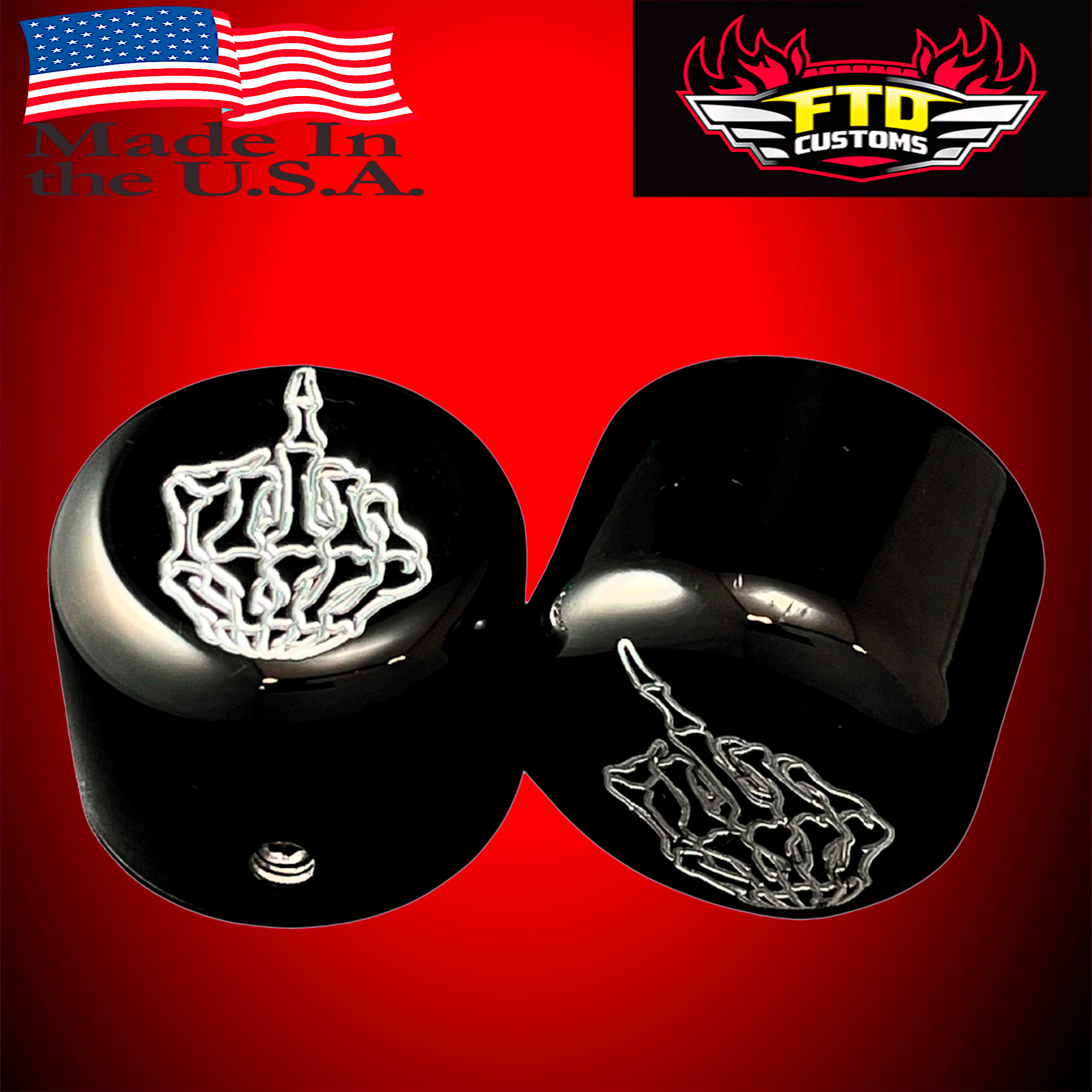 Skeleton Middle Finger Axle Covers
