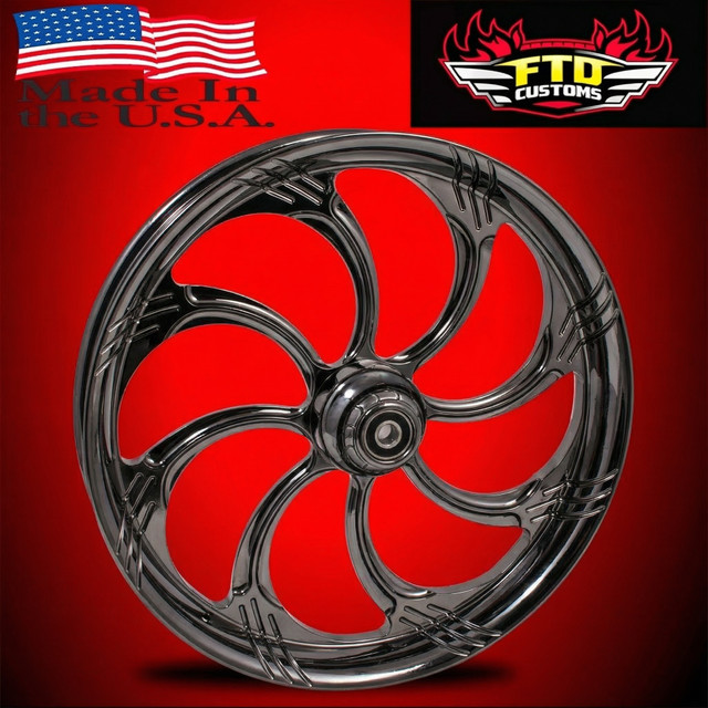 Black Chrome Harley Davidson Wheels - Slasher