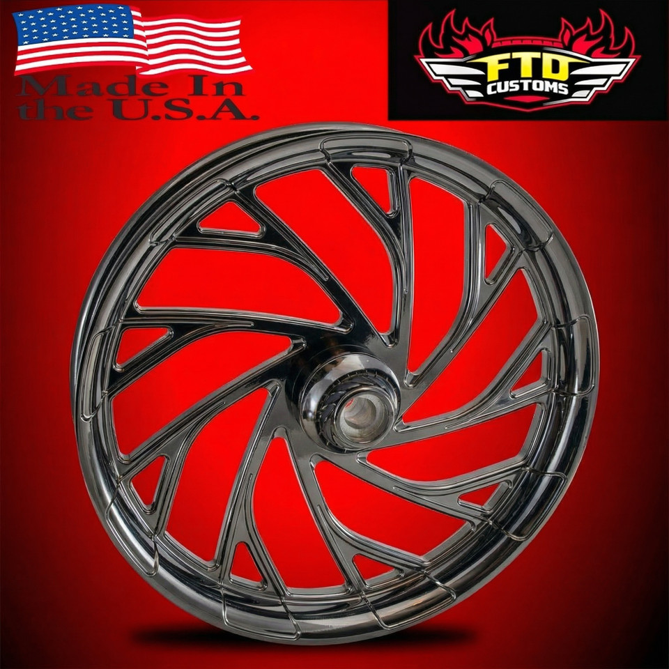 Black Chrome Harley Davidson Wheels - Dillinger