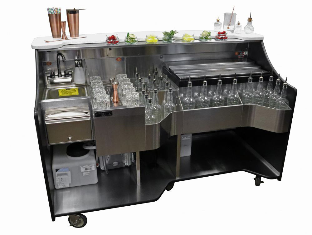 Perlick 70" Signature Series Tobin Ellis Mobile Bar with One Drainboard ...