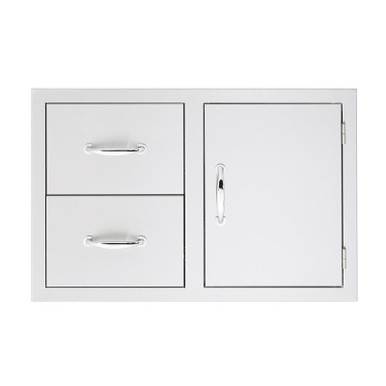 Summerset SSDC2-33M 33" 2-Drawer & Access Door Combo Masonry Frame Return