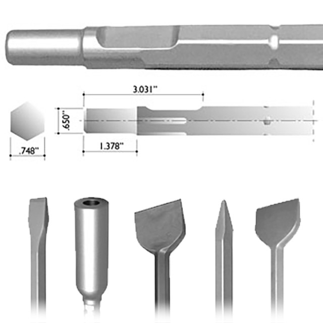 Spline Drive Chisels for Top Hammer Brands | Champion Chisel