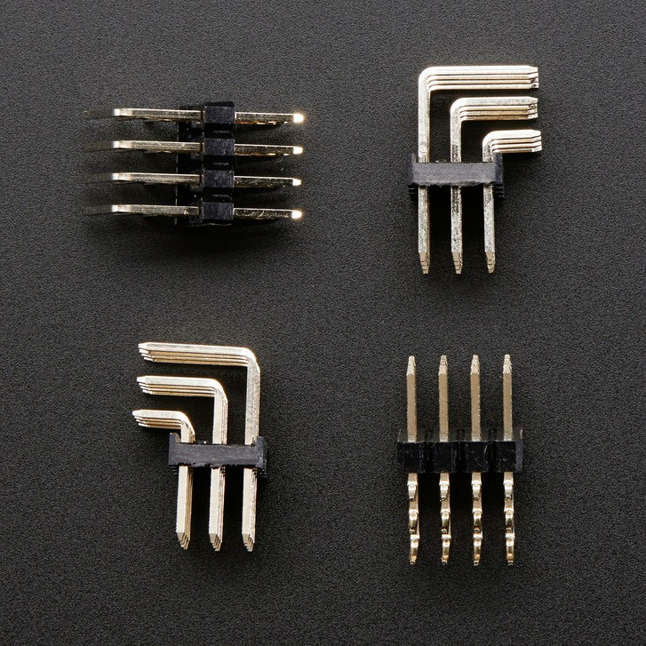 Adafruit 816 - 3x4 Right Angle Male Header - 4 pack | PiShop Canada