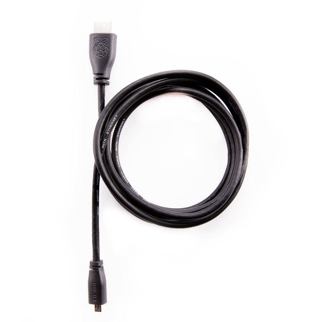 Micro-HDMI to Standard HDMI (A/M), 2m Cable, Black - PiShop.ca
