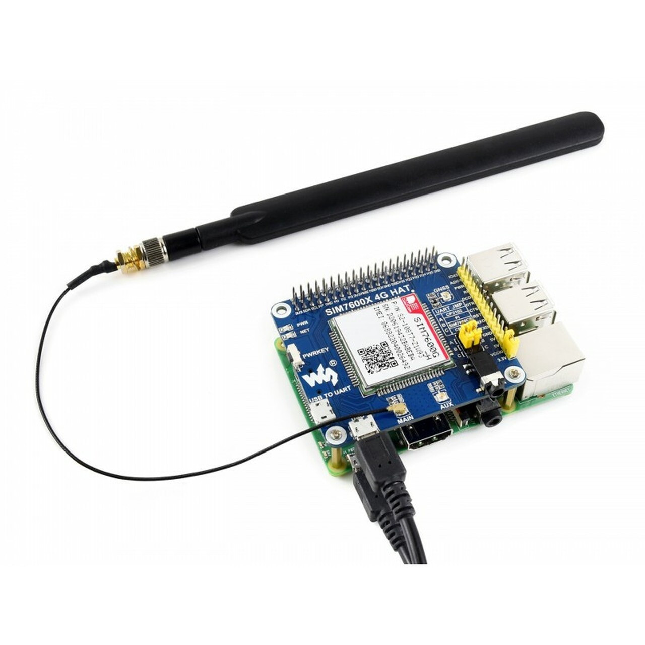 4G / 3G / 2G / GSM / GPRS / GNSS HAT for Raspberry Pi, LTE CAT4, the ...
