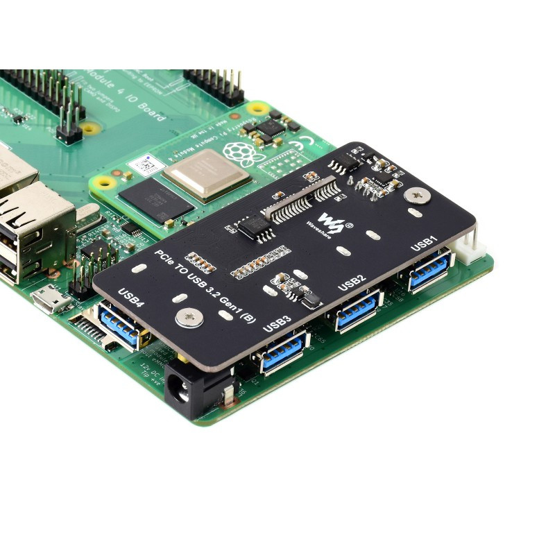 PCIe TO USB 3.2 Gen1 Adapter, for Raspberry Pi Compute Module 4 IO ...