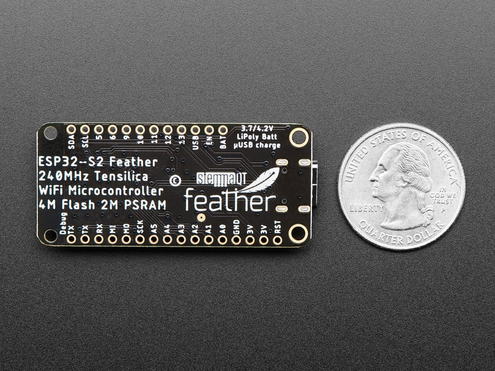 Adafruit ESP32-S2 Feather with BME280 Sensor - STEMMA QT - 4MB Flash + 2 MB PSRAM - PiShop.ca