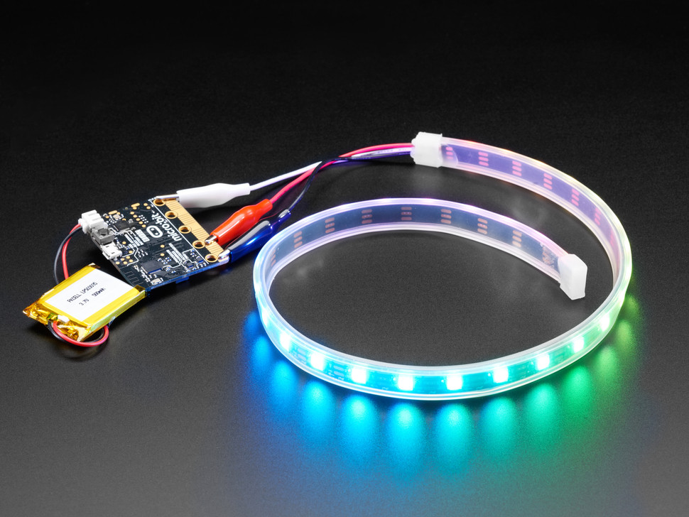Adafruit NeoPixel LED Strip w/ Alligator Clips - 60 LED/m - 0.5 Meter ...