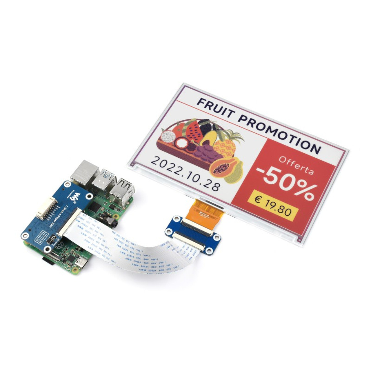 73inch Acep 7 Color E Paper E Ink Display Module 800×480 Pixels Spi Communication Pishopca