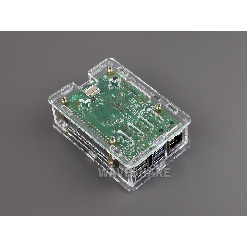 Clear Acrylic Case for Raspberry Pi 5 - PiShop.ca