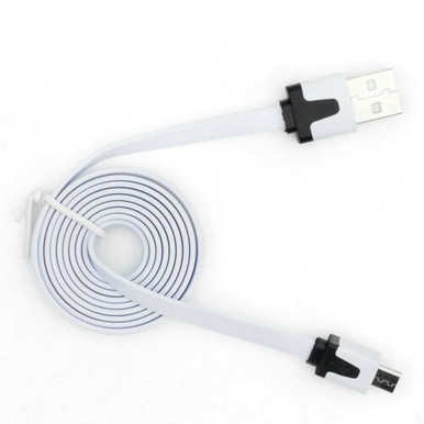 USB Flat Cable - A/MicroB - White