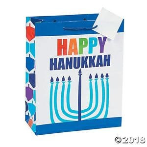 Happy Hanukkah Gift Bags with Gift Tags | Hanukkah Favors | at Jewish ...
