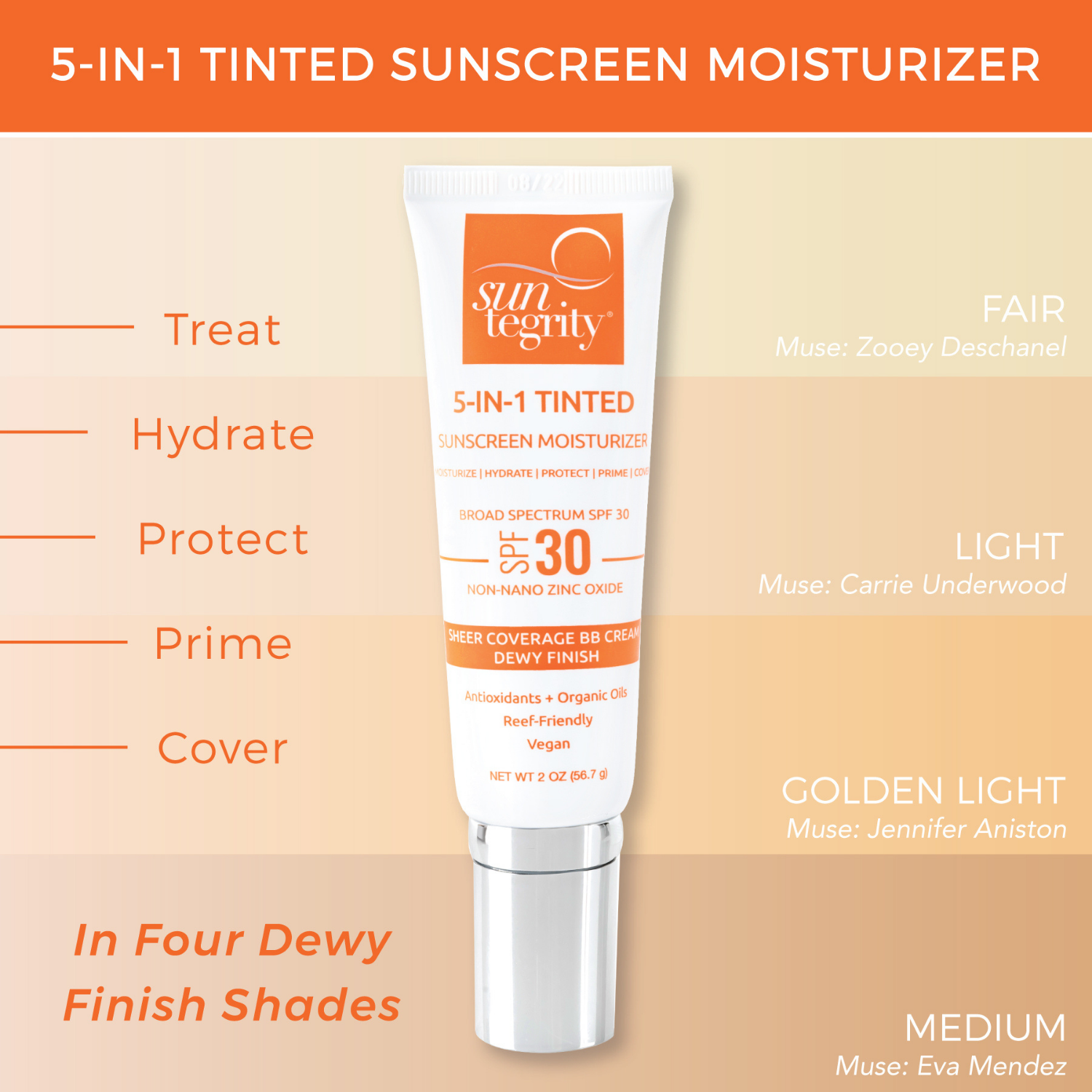 5-In-1 Tinted Sunscreen Moisturizer - Suntegrity Skincare
