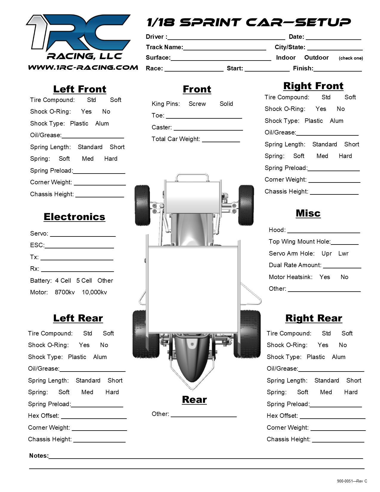 Printable Racing Setup Sheets Customize And Print