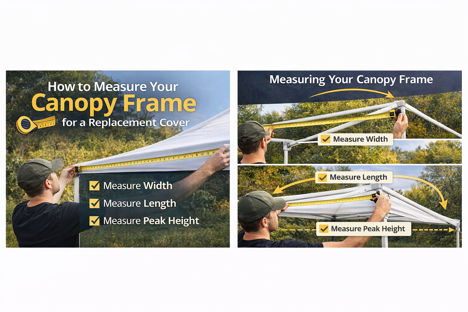 How to Measure a Canopy Frame for a Replacement Cover - Canopies and Tarps