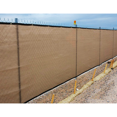 8' x 50' Tan Privacy Fence Mesh Tarp – 87% Shade - Canopies and Tarps