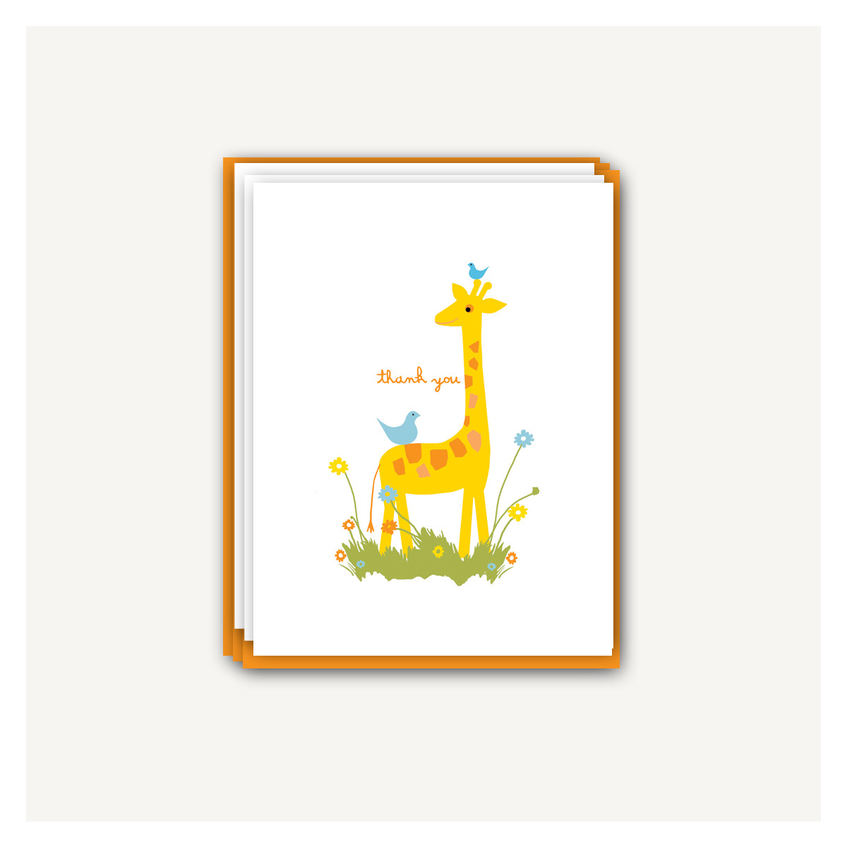 Giraffe Thank You Cards | BOX OF 10 | recycled paper