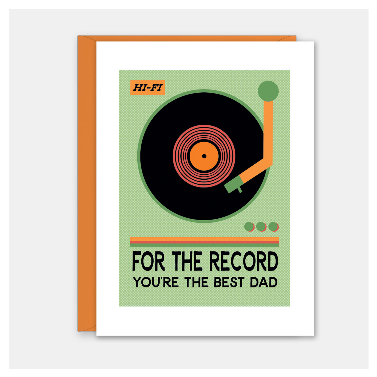 Retro Turntable | Father's Day Card | Rock Scissor Paper