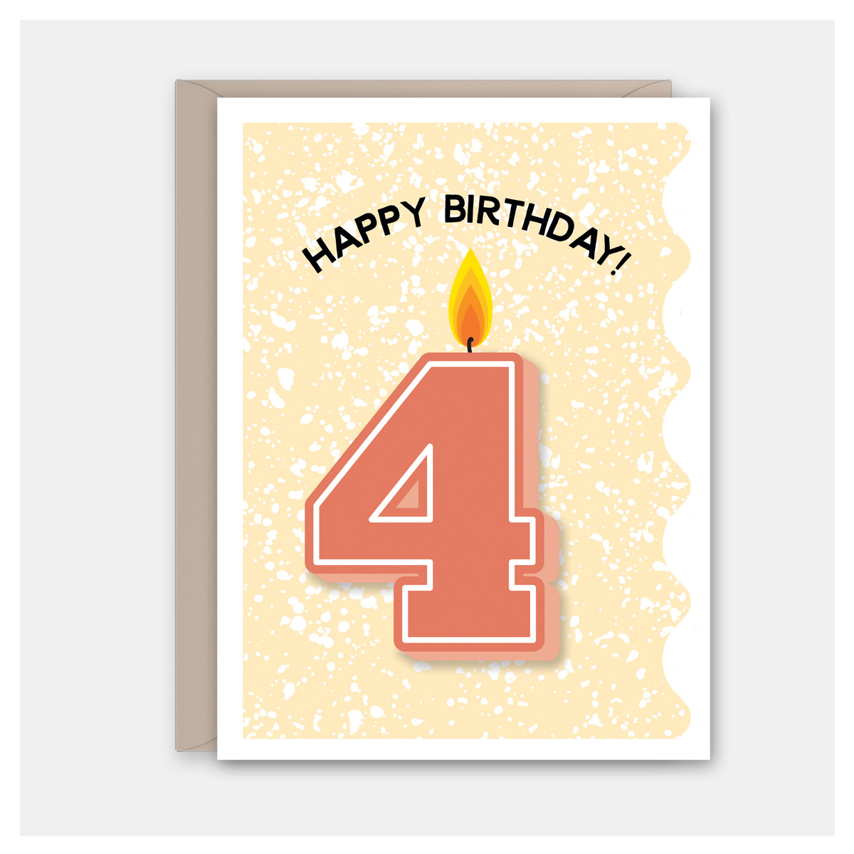 4 Candle | Birthday Card | Rock Scissor Paper