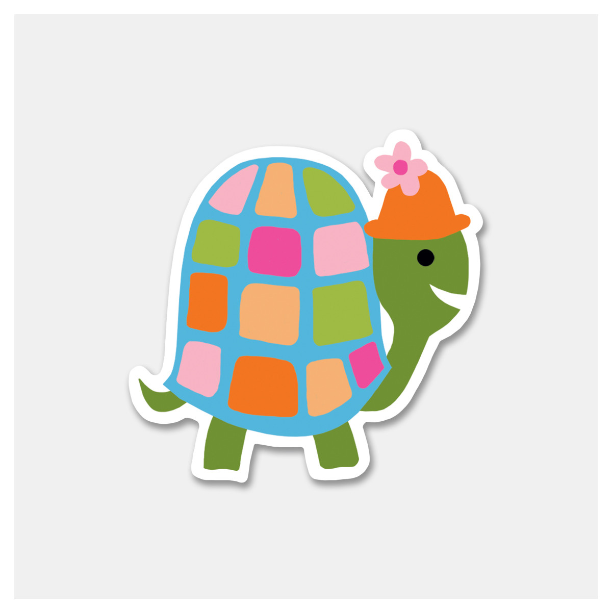 Mod Retro Turtle | Vinyl Sticker | Rock Scissor Paper