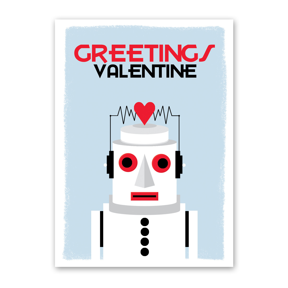 Robot Valentine's Day Card - Rock Scissor Paper