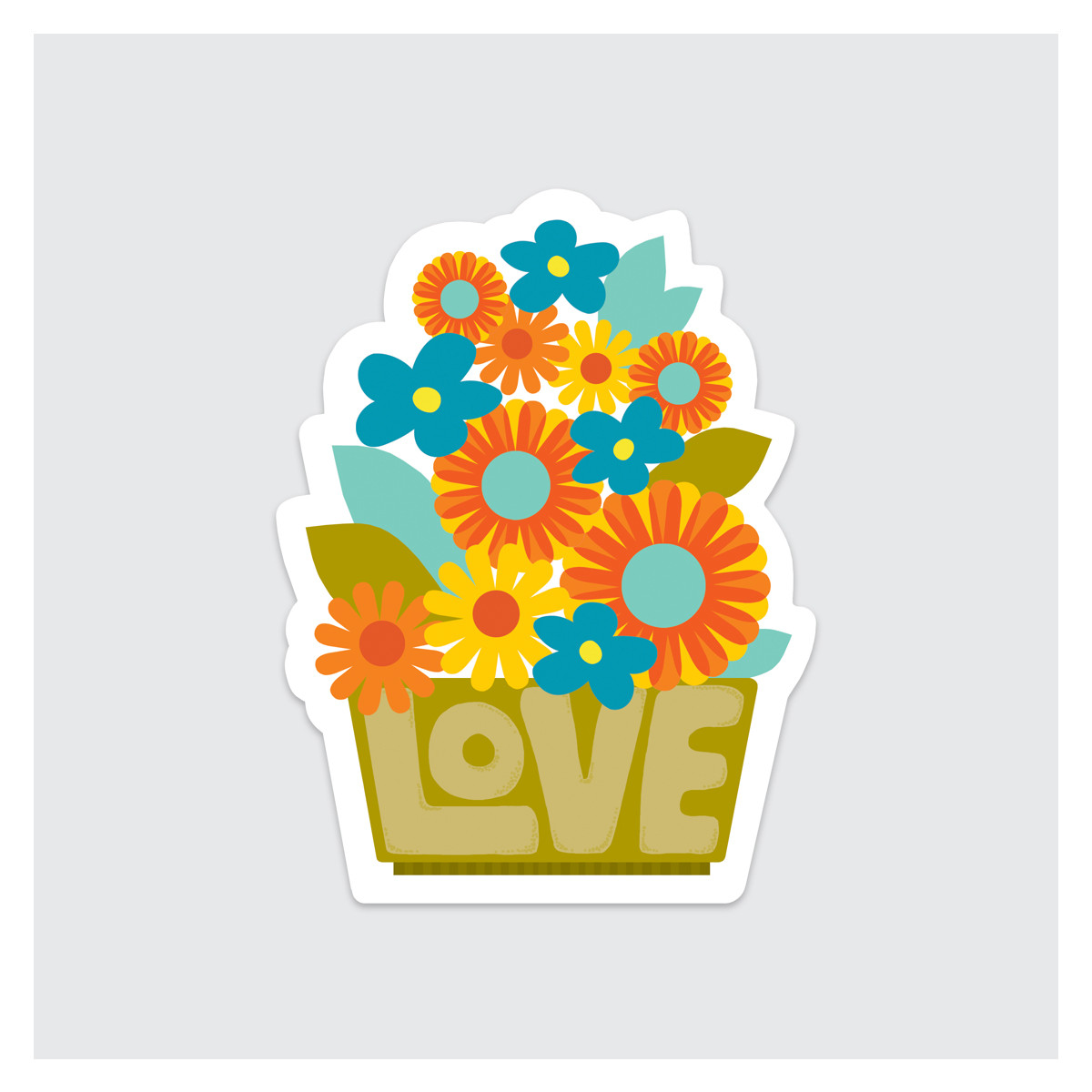 Flower Love | Vinyl Sticker | Rock Scissor Paper