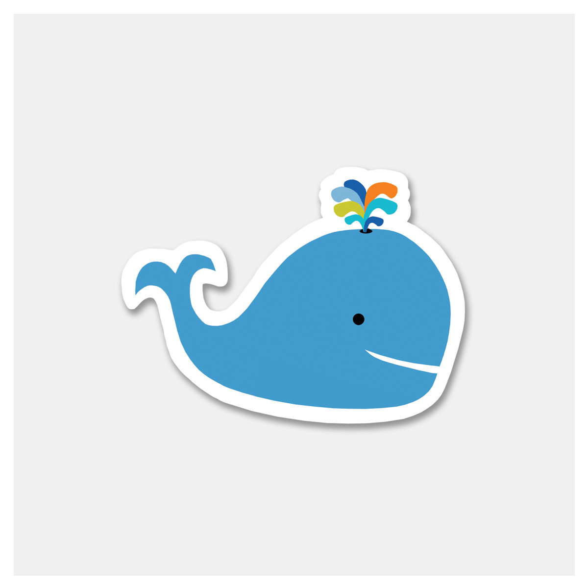 Colorful Whale | Vinyl Sticker | Rock Scissor Paper