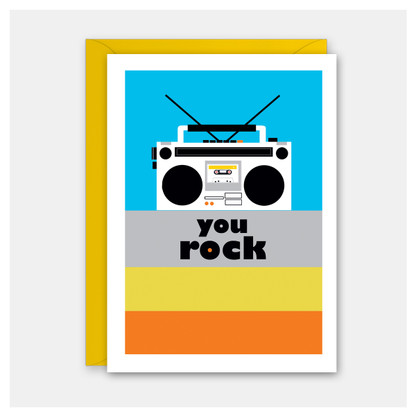 Boom Box | Birthday Card | Rock Scissor Paper