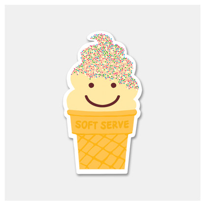 Soft Serve Ice Cream | Vinyl Sticker | Rock Scissor Paper