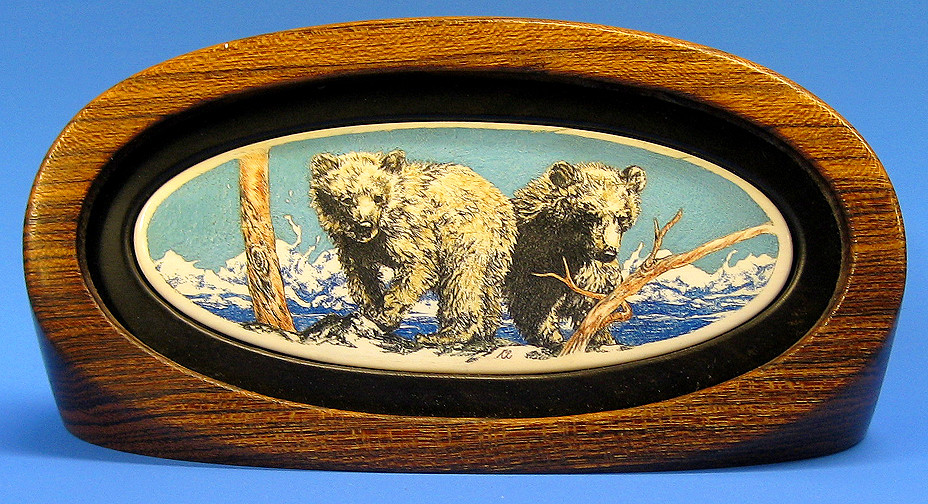 Bears Scrimshaw by Karen Lee Carmack