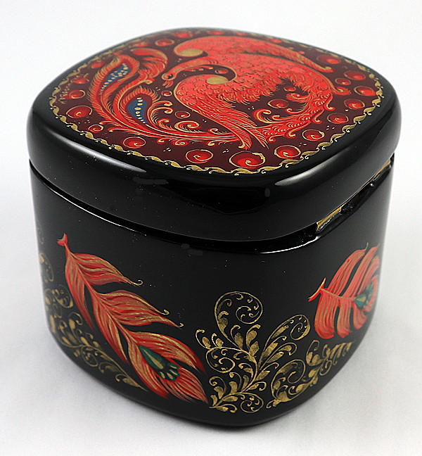 Firebird Round by Nikolaeva | Kholui Lacquer Box