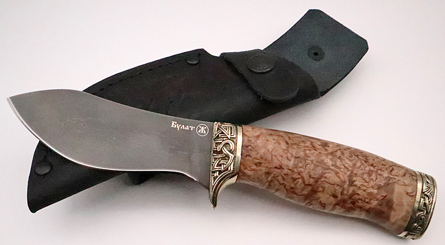 Russian Bulat Knife - "Ezhik" - Karelian Birch