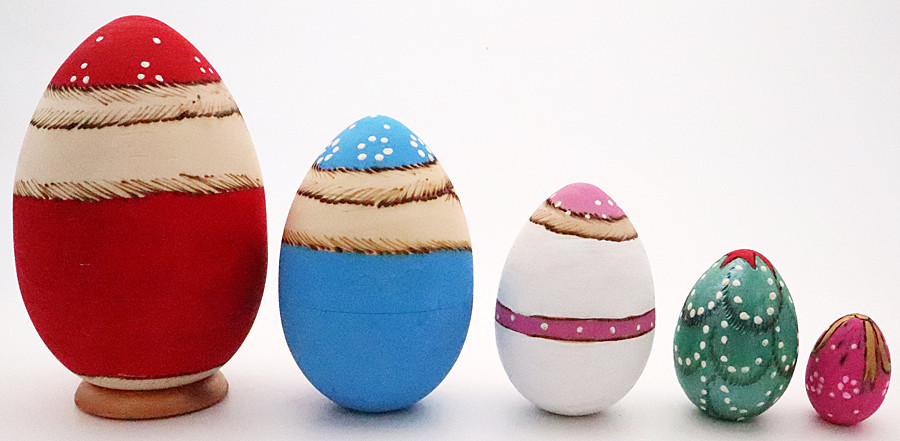 Russian Ded Moroz with Friends - Egg Shape | Matryoshka / Nevalashka Doll