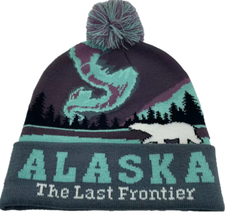 Knitted Hat Polar Bear and Northern Lights - Russian American Company