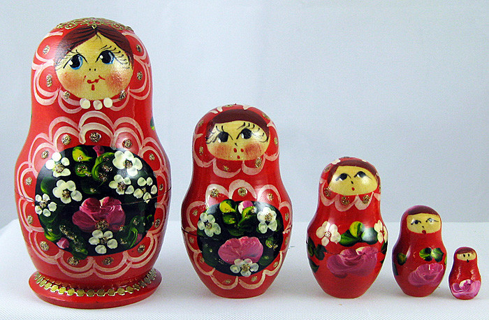 Floral 5 Piece Small - Assorted | Traditional Matryoshka Nesting Doll