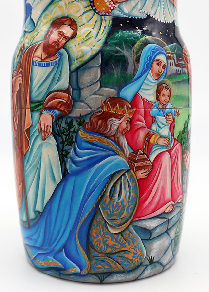 Nativity by Olga Sukhovei | Religious Theme Matryoshka Nesting Doll