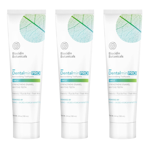 Dentalmin PRO Remineralizing Toothpaste - Set of 3, Biocidin Botanicals