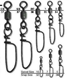Rosco Black Stainless Steel Coastlock Snap Swivels - CatchAllTackle.com
