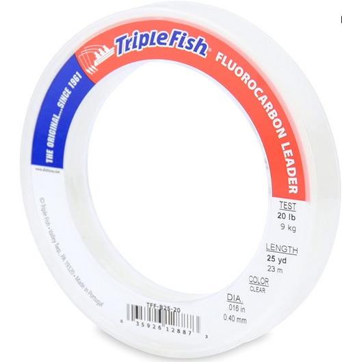 Triple Fish Fluorocarbon Leader 25yds - CatchAllTackle.com