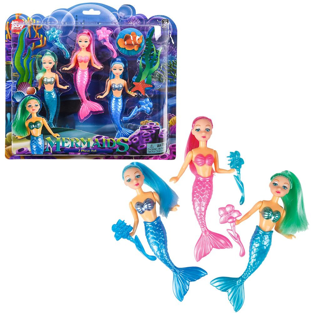 Enchanted Mermaid Doll 3-Pack - 6-inch Mermaid Figures for Imaginative ...