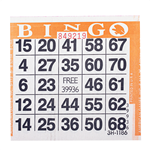 1 on Orange Bingo Paper Cards