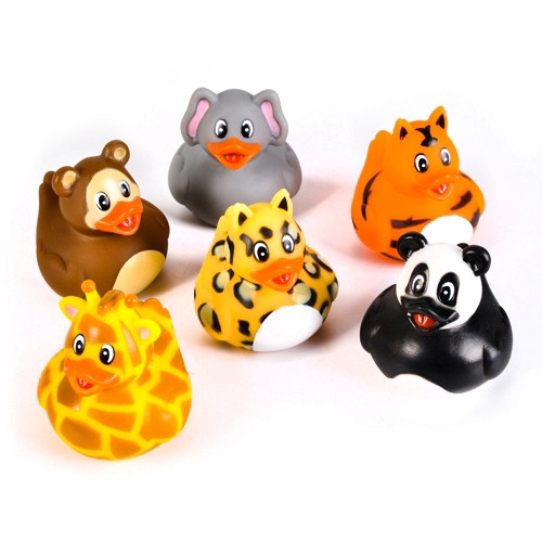 Mini Zoo Animal Rubber Duckies (12 Count) for Kids, Parties & Events