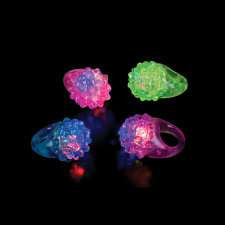 Flashing Light Up Bumpy Rings - 12 per pack